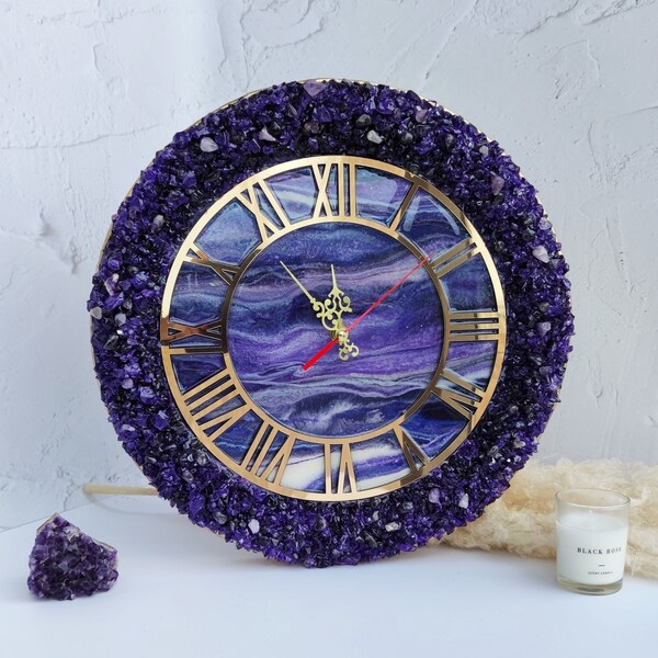 Purple Wall Clock - Etsy