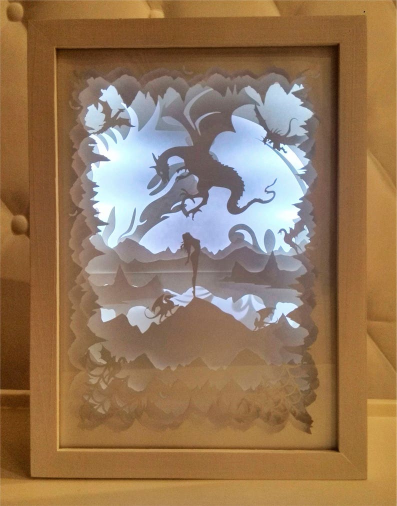 Lightbox LED paper night light glows in the dark LIGHT DIORAMA | Etsy