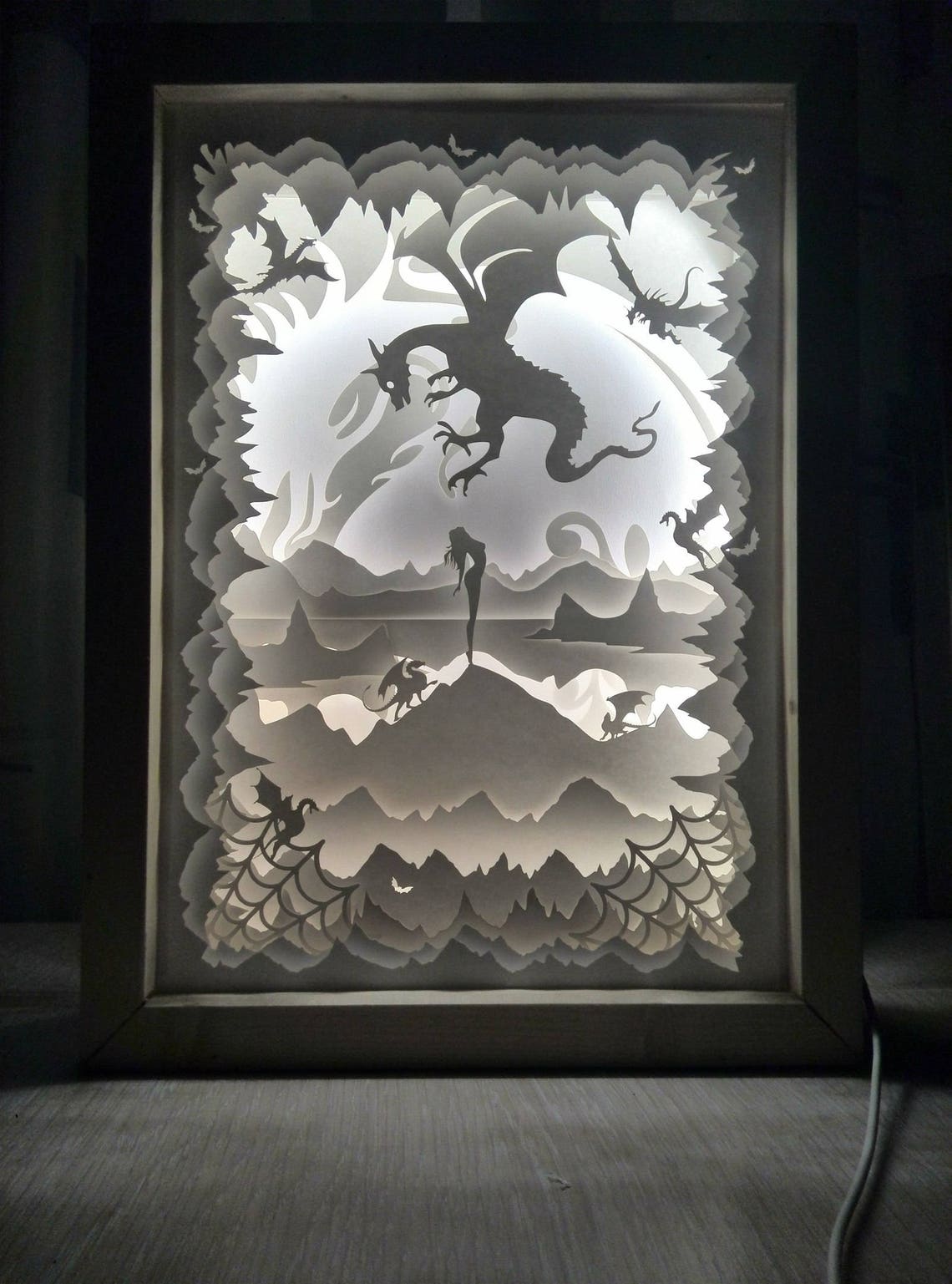 Lightbox LED paper night light glows in the dark LIGHT DIORAMA | Etsy