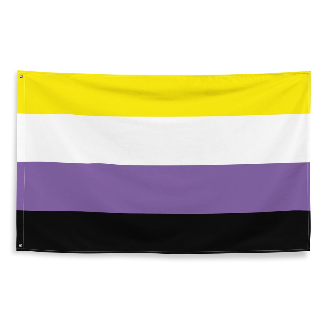 Non-binary Flag LGBTQ Queer CSD Pride Printed on One Side Dimensions ...
