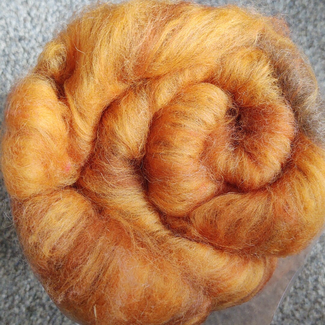 Carded Batt 'pumpkin Spice' 3.5oz Blends of Vibrant Oranges & Browns ...
