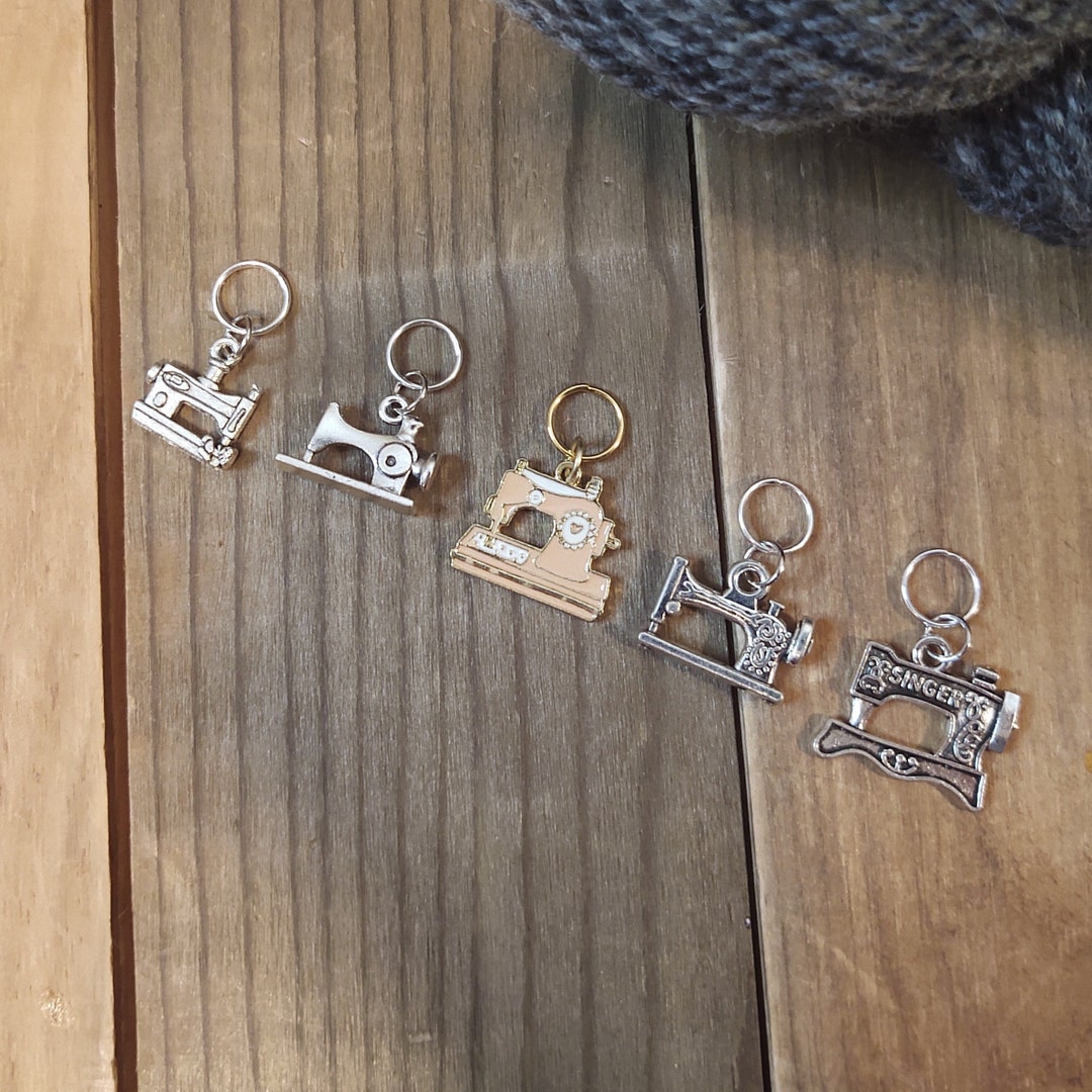 5 Sewing Machine Charms for Stitch Markers, Zipper Pulls, Crazy Quilts ...