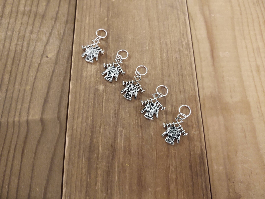 5 Knitting Sweater Charms for Stitch Markers, Zipper Pulls, Crazy ...