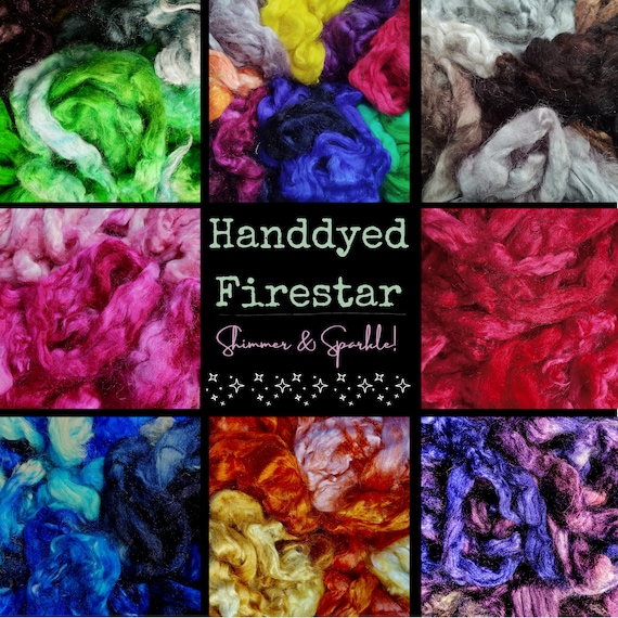 Firestar Handdyed Sparkle. Felting Spinning Crafts - Etsy