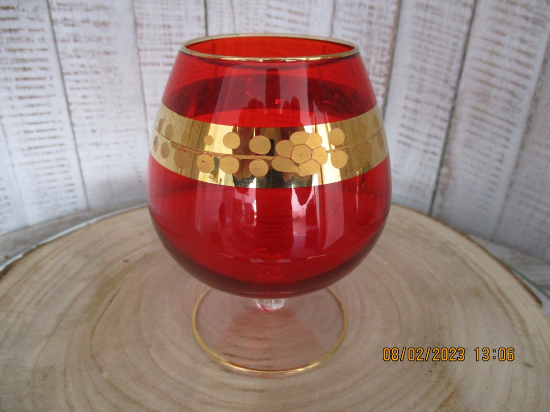Set of 6 Cognac Glasses = Cognac Snifter = Italy = Bourbon Glasses ...