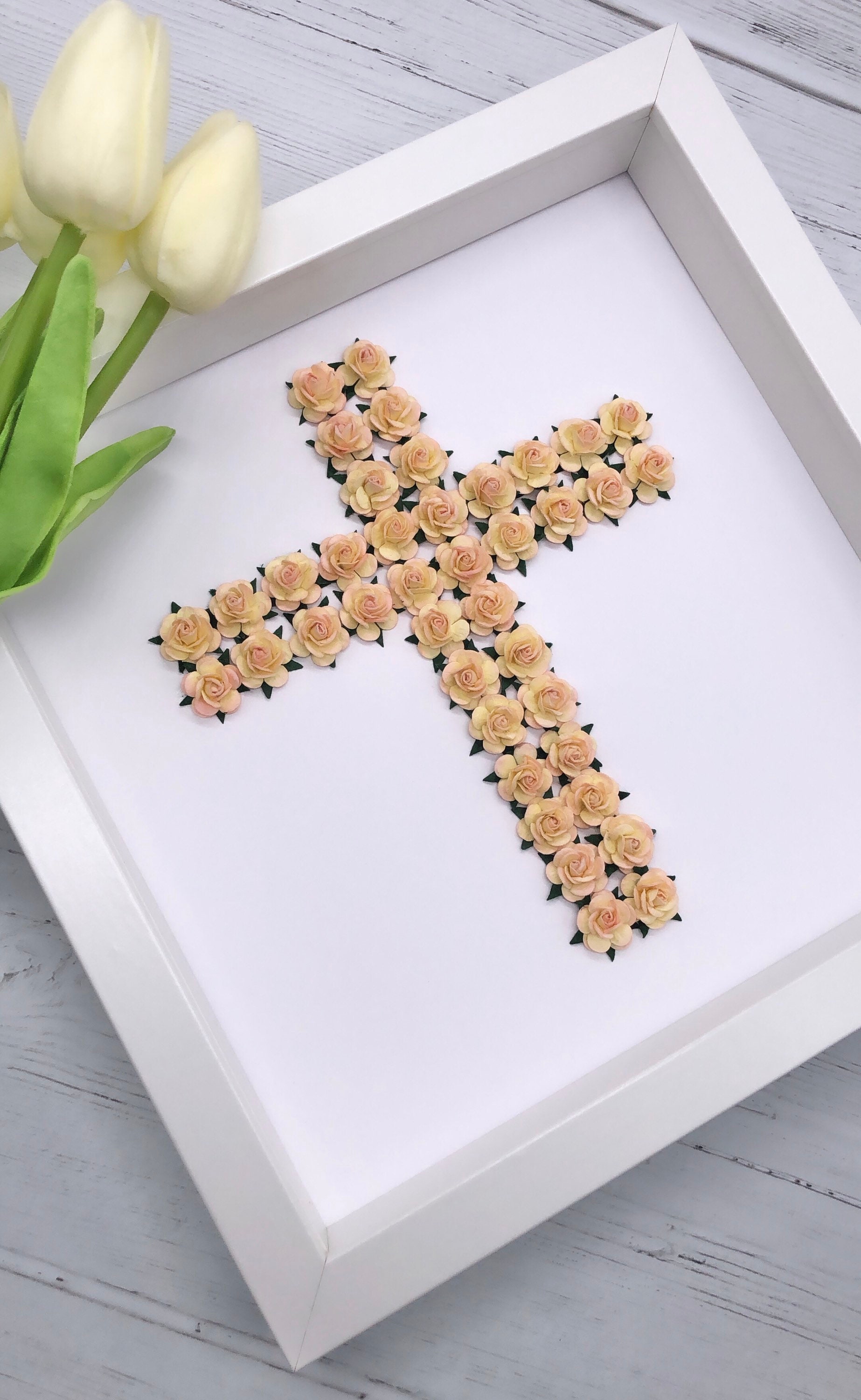 Cross Baptism Spiritual Floral Frame - Etsy