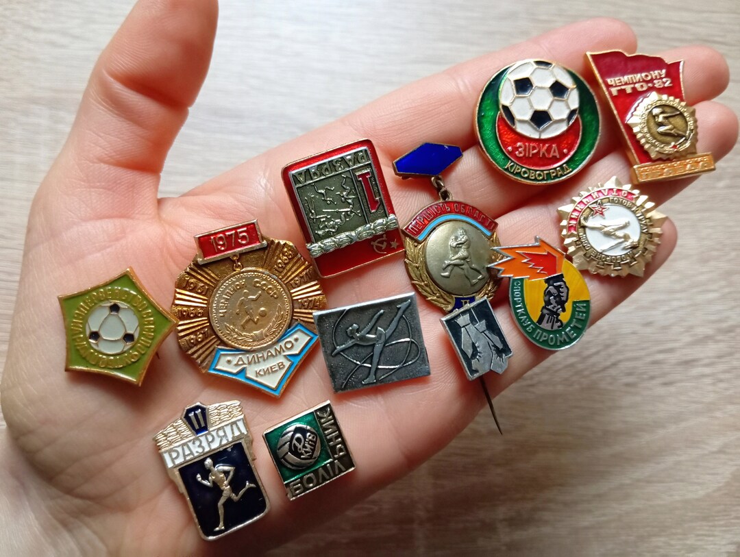 Set Soviet Badges 12 Pcs sport Ussr Olympic Symbols 1980s, USSR Pins ...