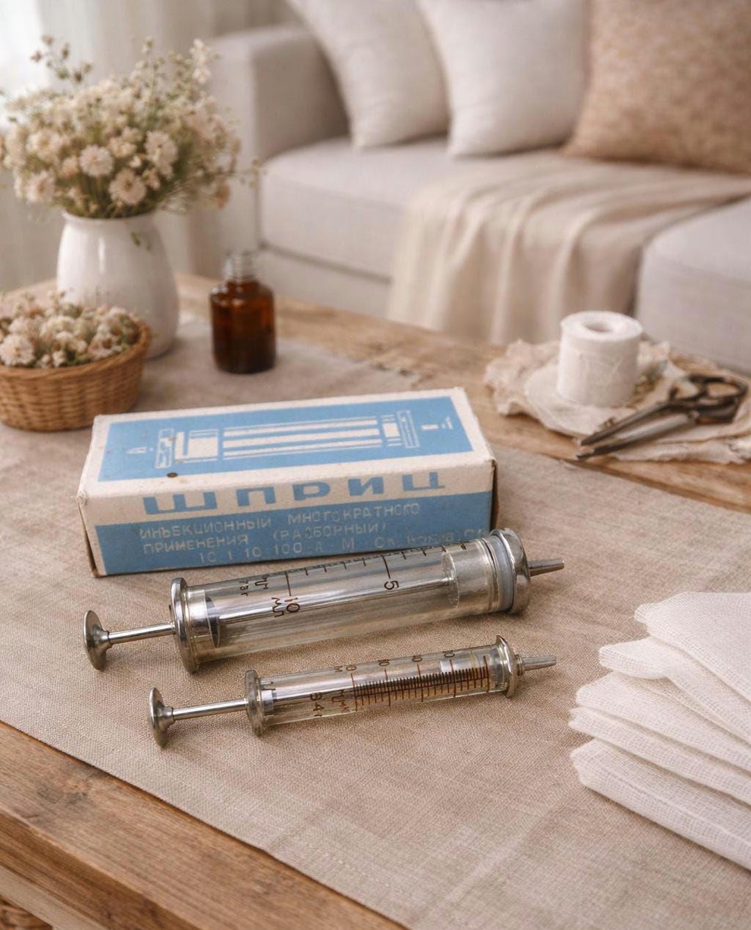 Vintage Military Soviet Class Syringe Set 2 Piece New, Collectible ...