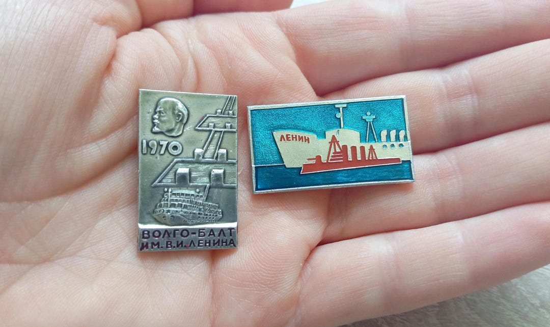 Vintage Soviet Set Lenin Pins 70s, USSR Enamel Badges, Gift for Him - Etsy