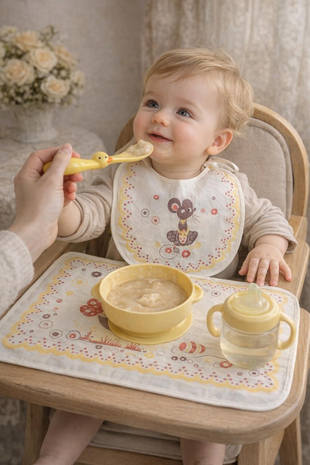 Vitage Linen USSR Baby Set Bibs, Soviet Towel & Napkin for Baby 80s ...