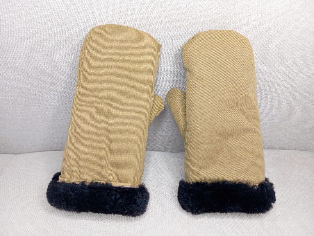 Warmest New Soviet Army Mittens 80s, Mittens With Sheepskin, Soviet ...