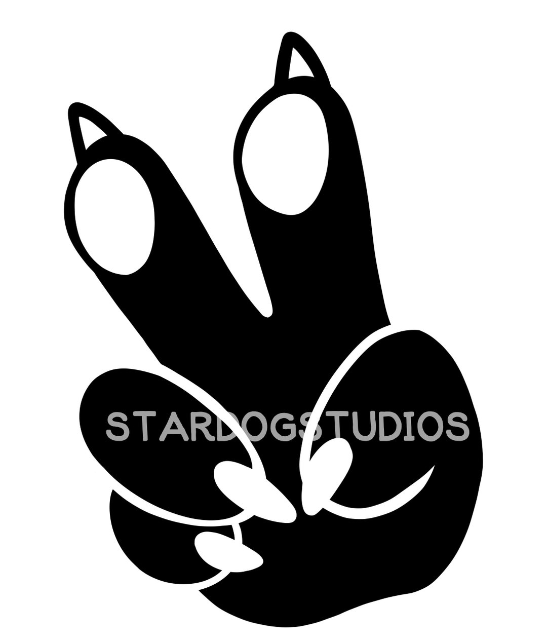 Peace Sign Furry Paw Decal - Etsy