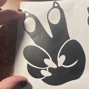 Peace Sign Furry Paw Decal - Etsy