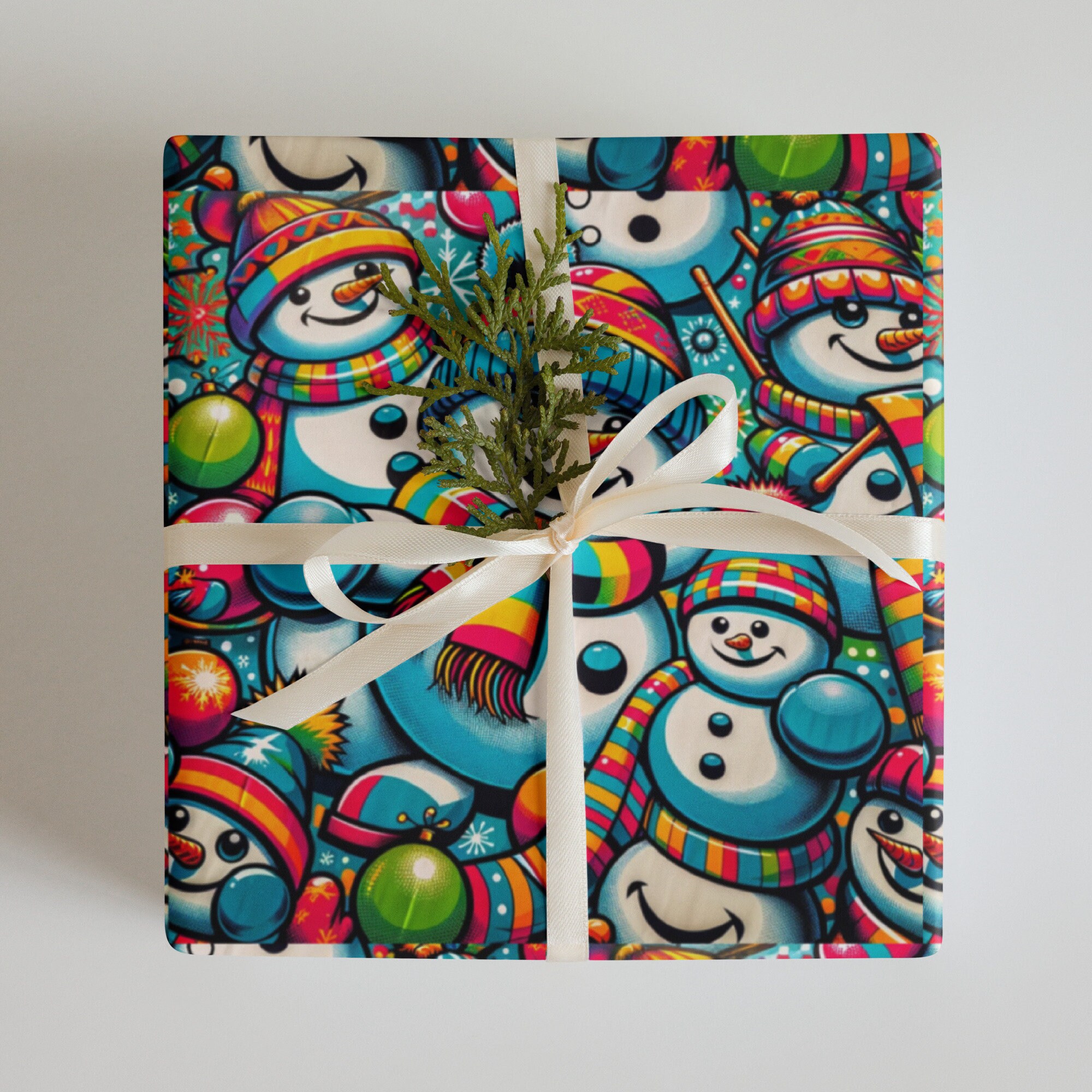 Pop Art Wrapping Paper Cartoon Gift Paper Santa Gift Wrap Animated Gift ...