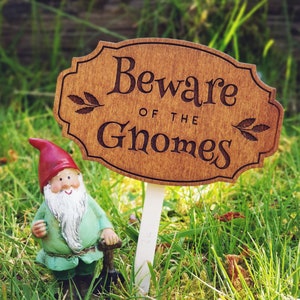 Beware of the Gnomes Sign | Fairy Garden Sign | Fairy Garden Accessory ...