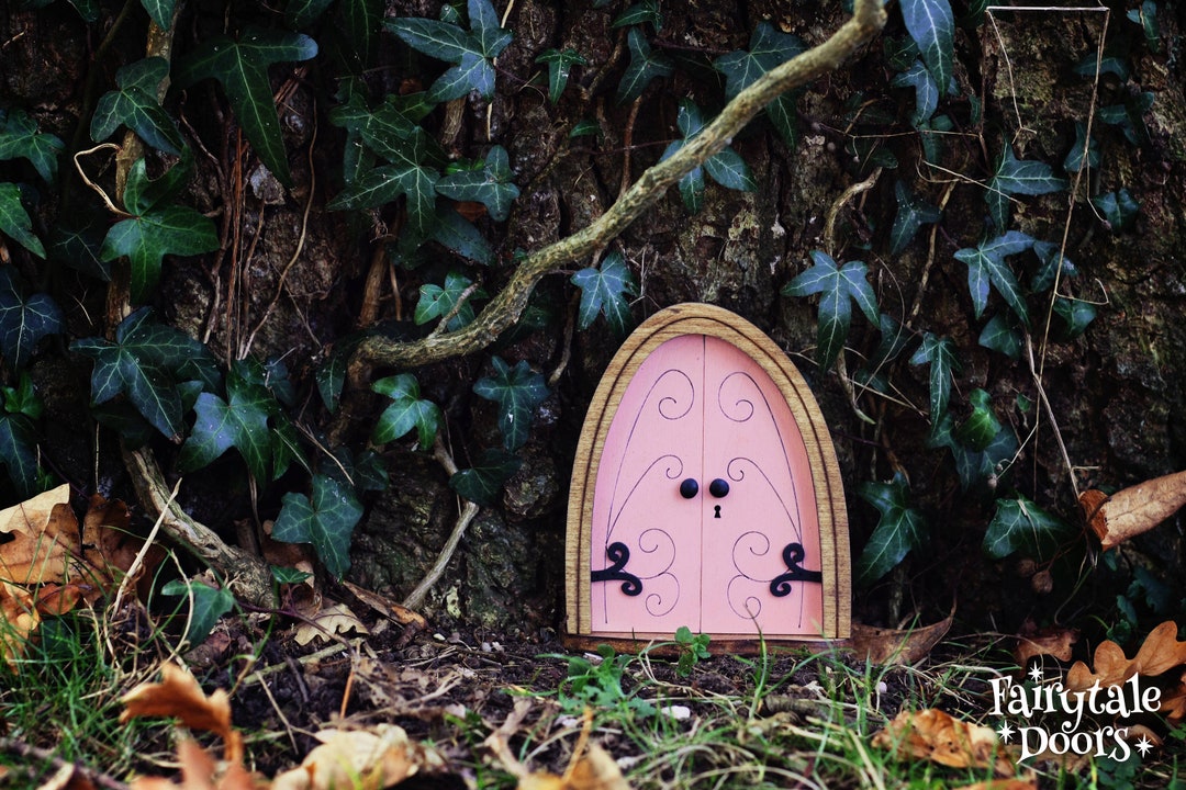 Fairy Door 'emma' in Pink | Pink Double Fairy Door | Gnome Door ...