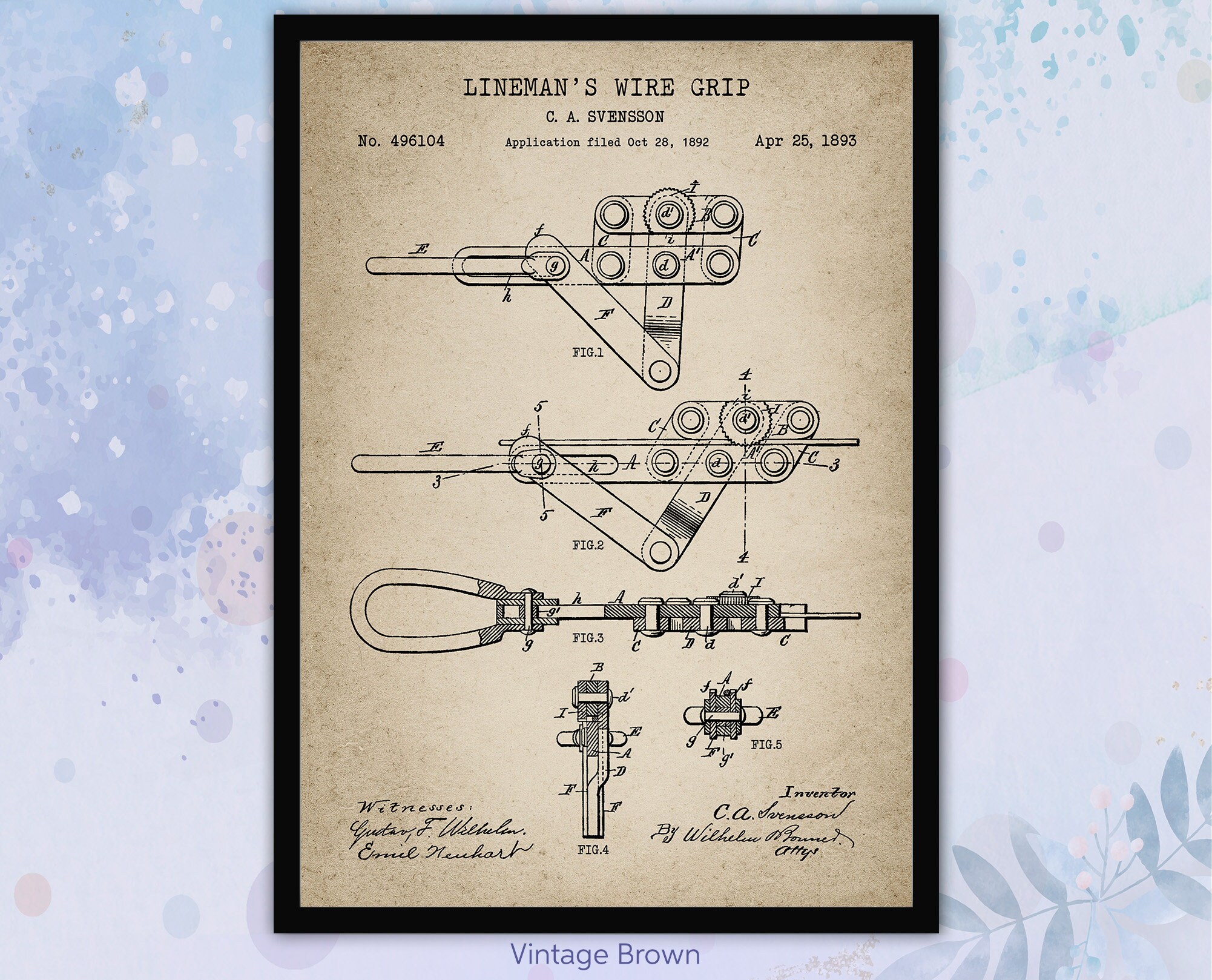 Set of 6 Vintage Lineman Patent Print. Lineman Gifts. Lineman | Etsy