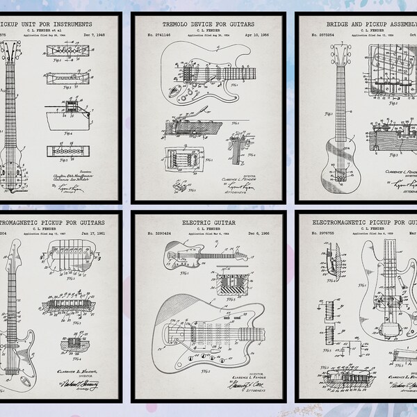 Vintage Guitar Art - Etsy