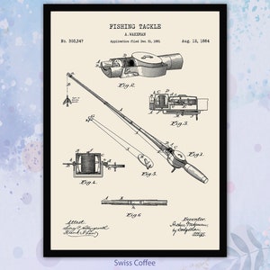 Set of 6 Vintage Fishing Patent Prints. Fishing Gift. Fishing Wall Art ...