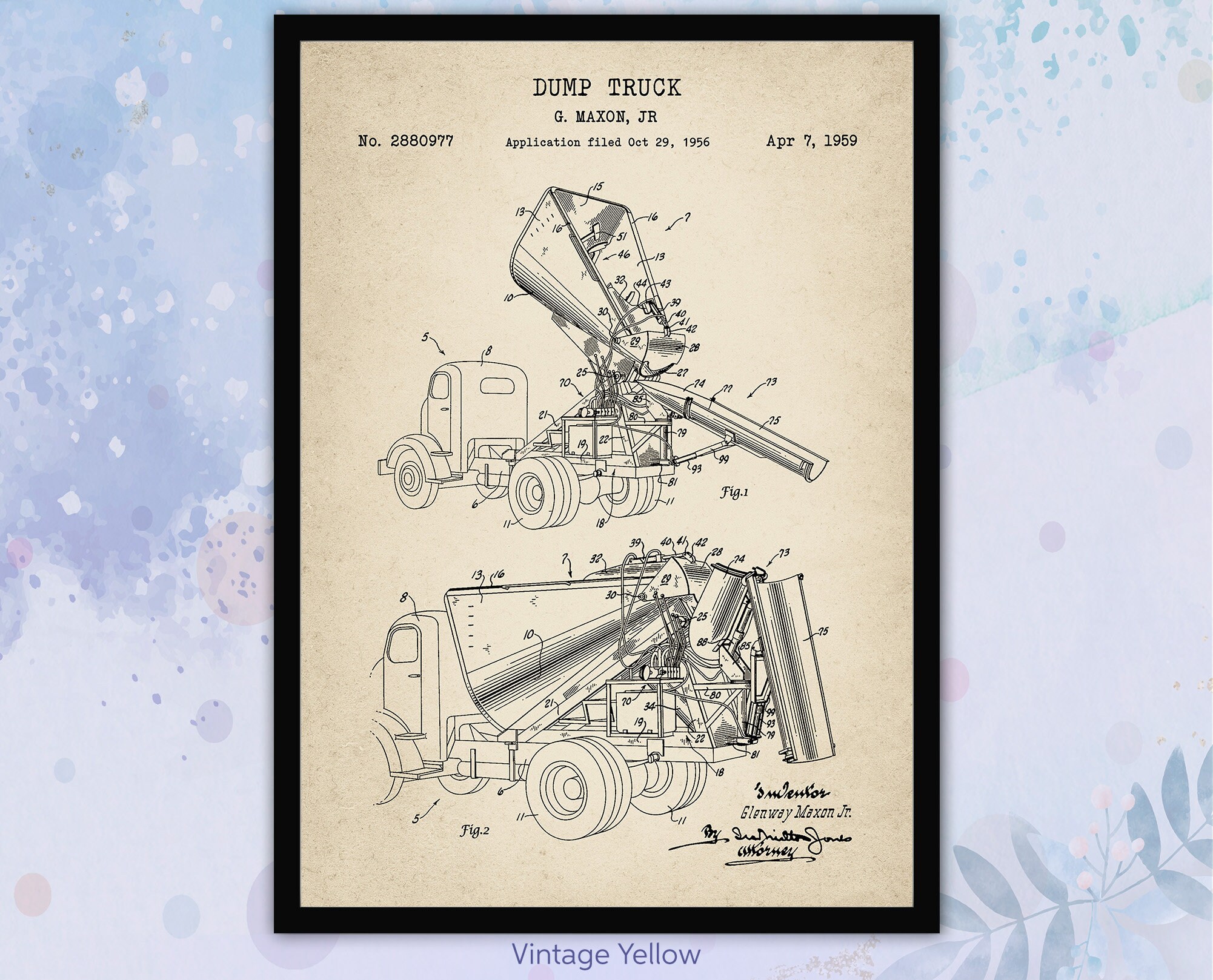 Set of 6 Vintage Construction Patent Print. Heavy Construction - Etsy