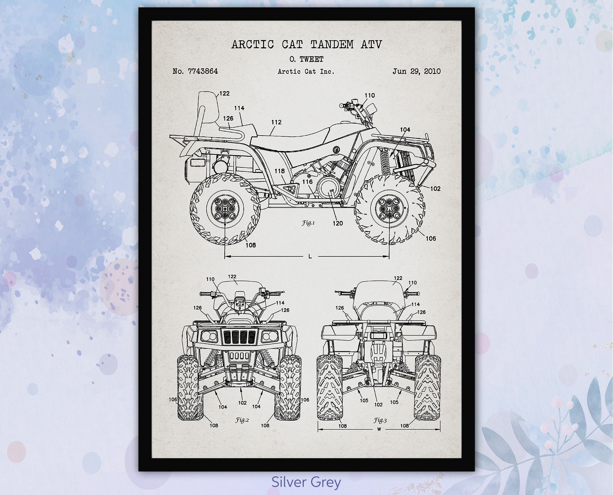 Set of 6 ATV Patent Print. All Terrain Vehicle Wall Art. Four - Etsy