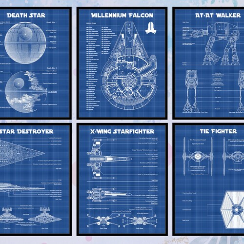 Star Wars Patent Download. Set of 6 Star Wars Wall Poster. - Etsy