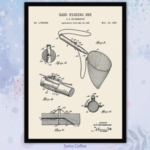 Set of 6 Vintage Fishing Patent Prints. Fishing Gift. Fishing Wall Art ...