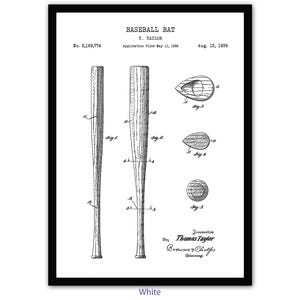 Set of 4 Vintage Baseball Patent Prints - Instant Download Wall Art ...