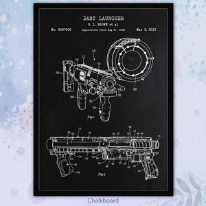Set of 6 Nerf Gun Patent Print Wall Art. Nerf Gun Art Poster. Nerf Gun ...