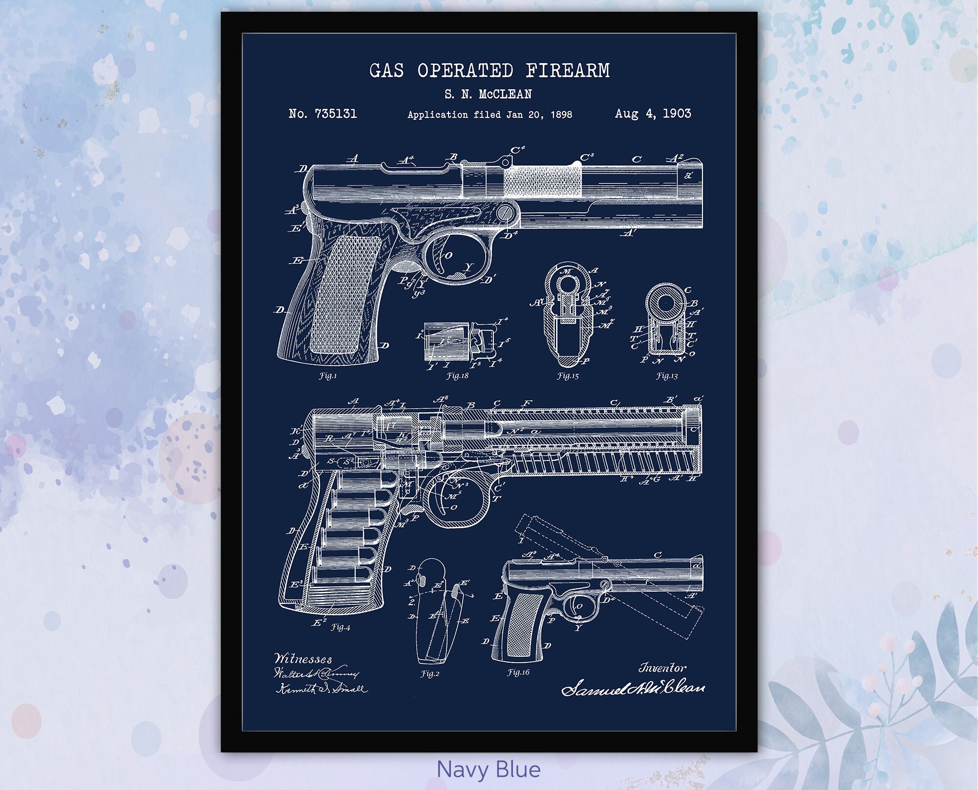 Set of 6 Vintage Gun Patent Print. Revolver Art. Magazine - Etsy