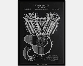 Harley Engine Poster - Etsy