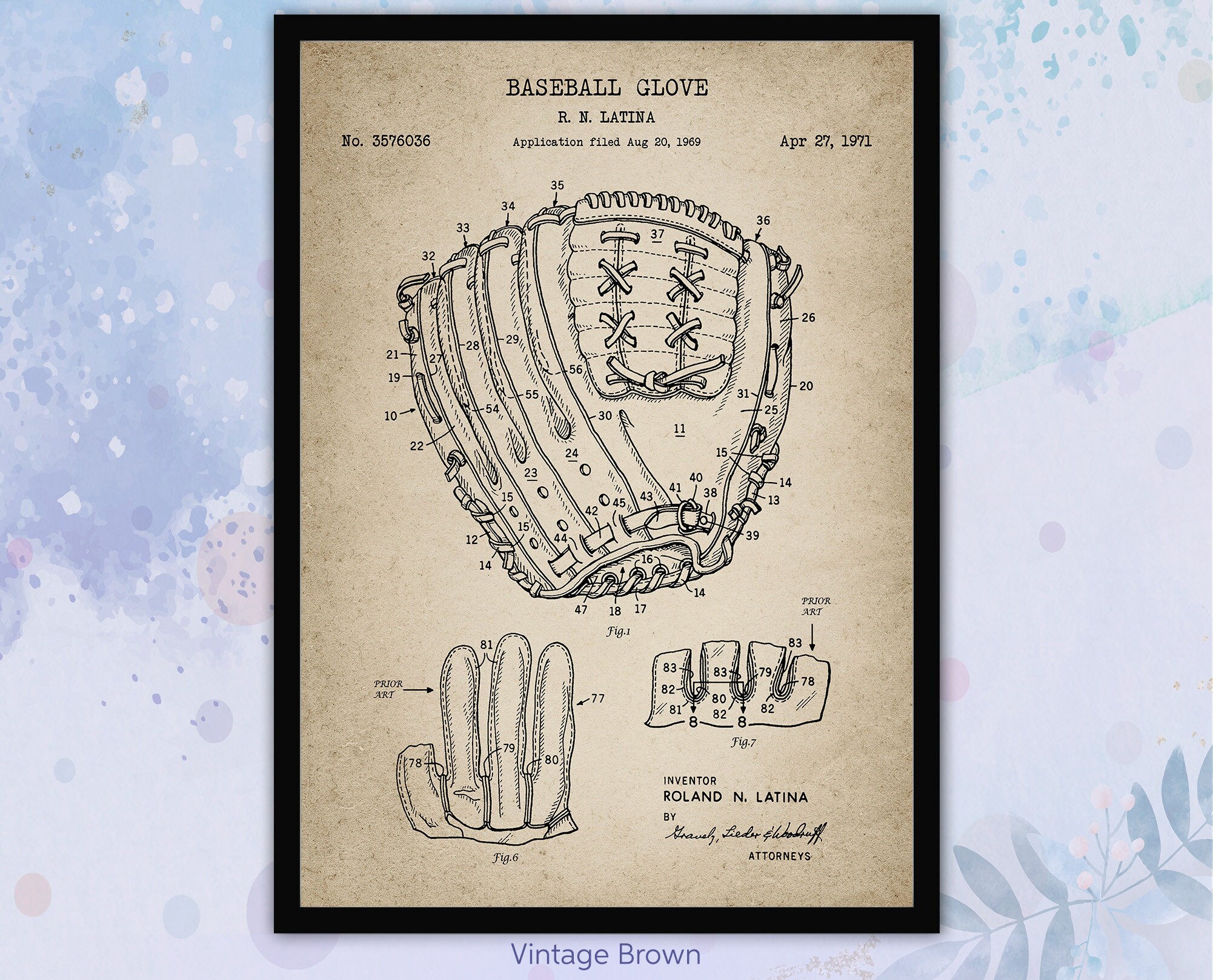 Set of 6 Vintage Baseball Patent Print. Baseball Poster. - Etsy