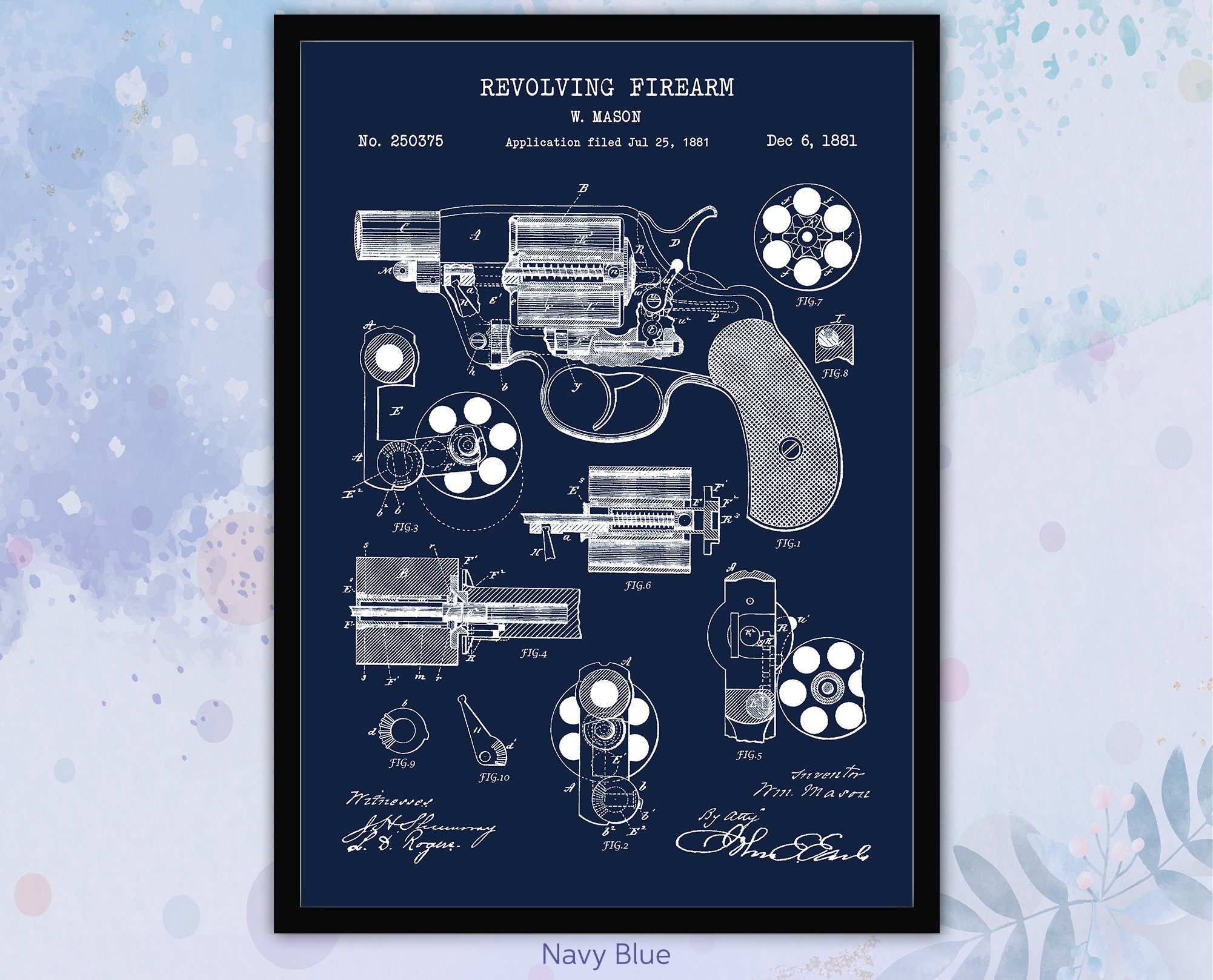 Set of 6 Vintage Gun Patent Print. Revolver Art. Magazine - Etsy