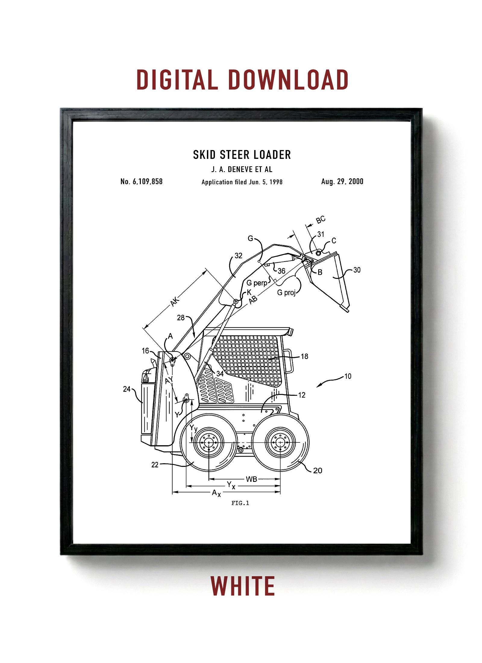 Construction Vehicle Patent Prints Set of 6, Printable Heavy Equipment ...