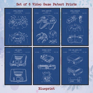 Set of 6 Vintage Video Gaming System Patent Print. Gaming Controller ...