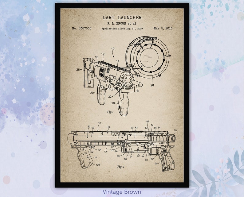 Set of 6 Nerf Gun Patent Print. Nerf Gun Poster. Nerf Gun - Etsy