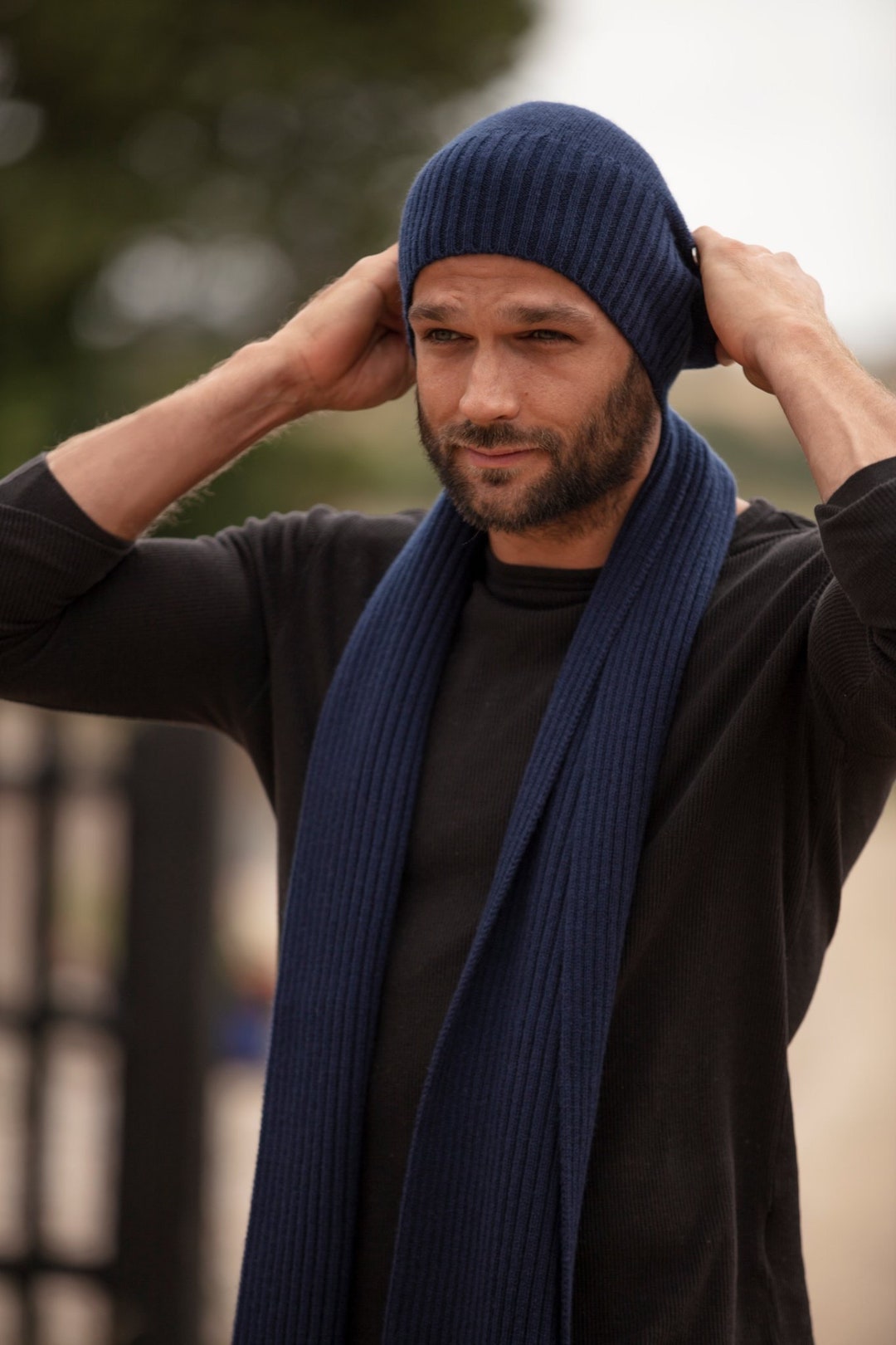Mens Cashmere Lightweight Beanie - Etsy UK