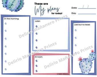 Daily Planner Cactus Print A4 and US Letter Size Pdfs Included INSTANT ...