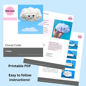 Cloud Crochet PATTERN No Sew Crochet Cloud Easy Beginner Crochet Pattern Amigurumi Cloud Crochet ...