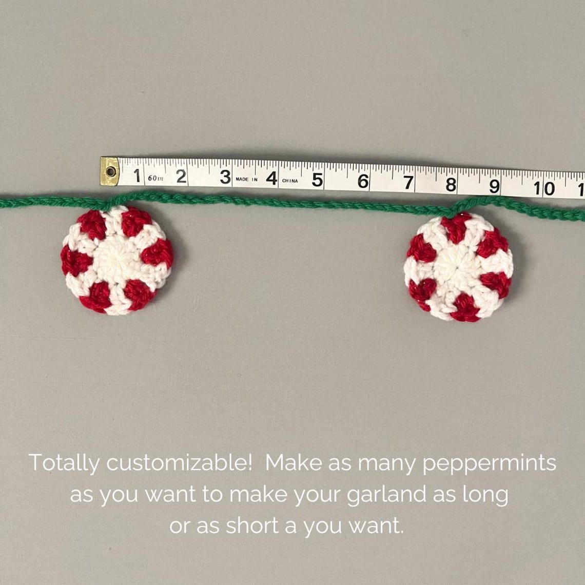 Crochet Peppermint Garland Pattern | Festive Holiday Decoration PDF ...