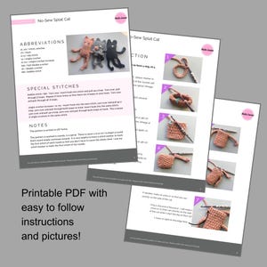 Cat Crochet Pattern No Sew Splat Cat Easy Beginner Crochet Pattern ...