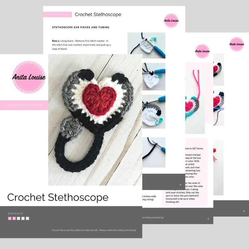 Crochet Stethoscope Heart Pattern, Nurse Crochet PDF, Doctor Nurse ...