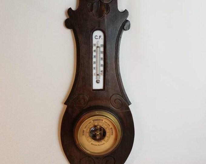 Antique Weather Station Dutch Language Hand Carved Wood Curls 1940s ...