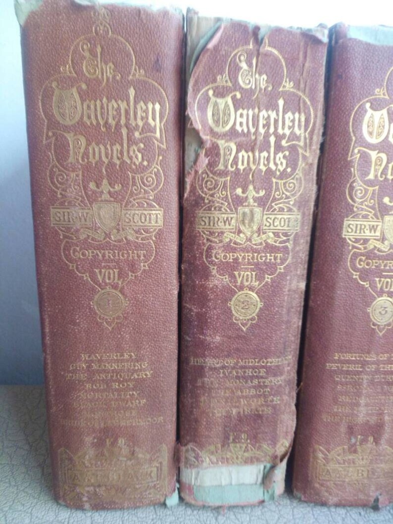 Antique Books the Waverley Novels 4 Volumes Sir Walter Scott Copyright ...