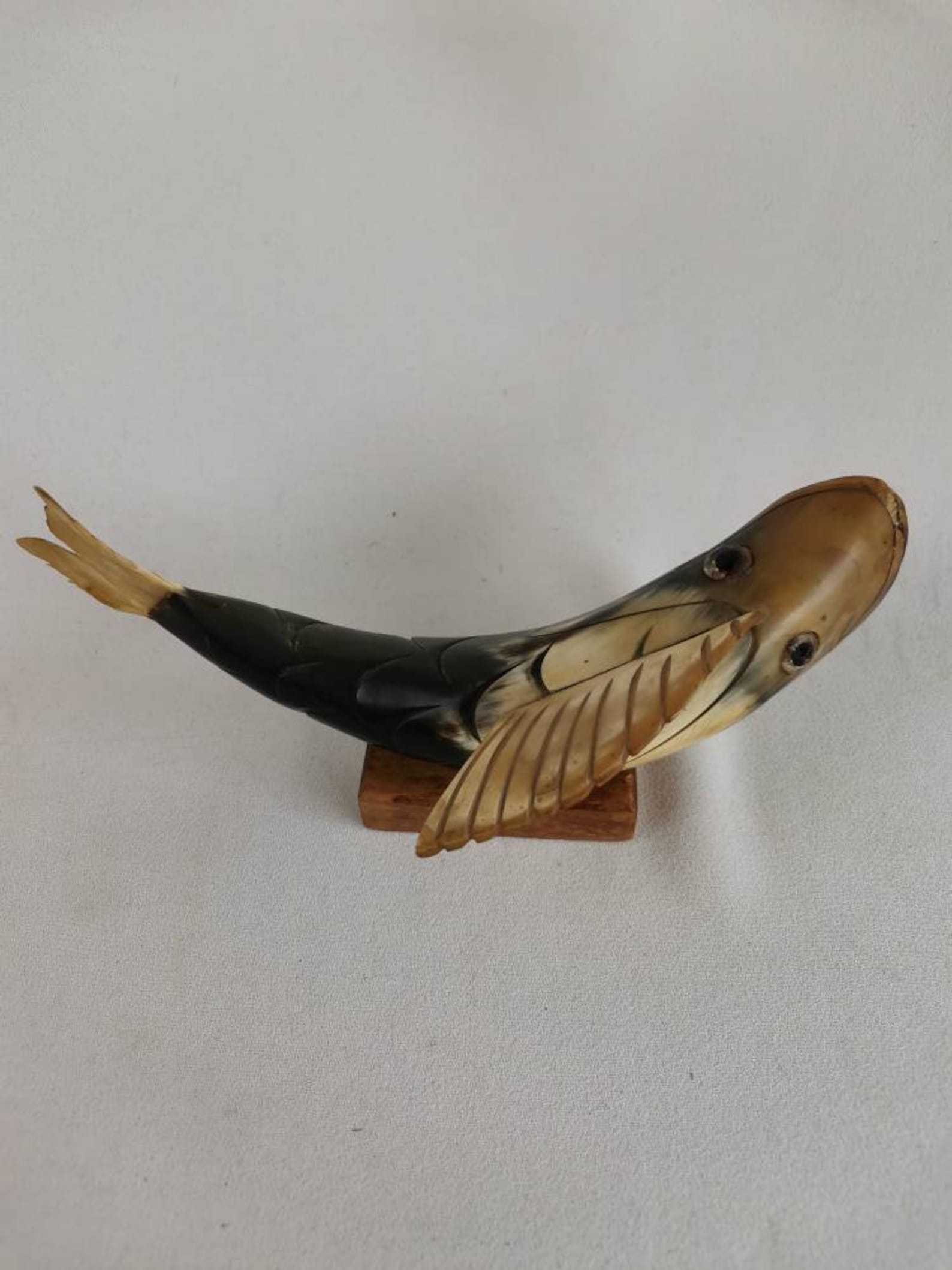Antique Fish Made of Bull Horn and Wood 1940s | Antique Figurine Fish ...