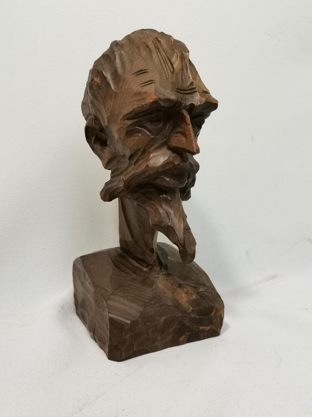 Vintage Wood Carving Bust of Don Quixote 1970s Coarse Wood Carving Bust ...