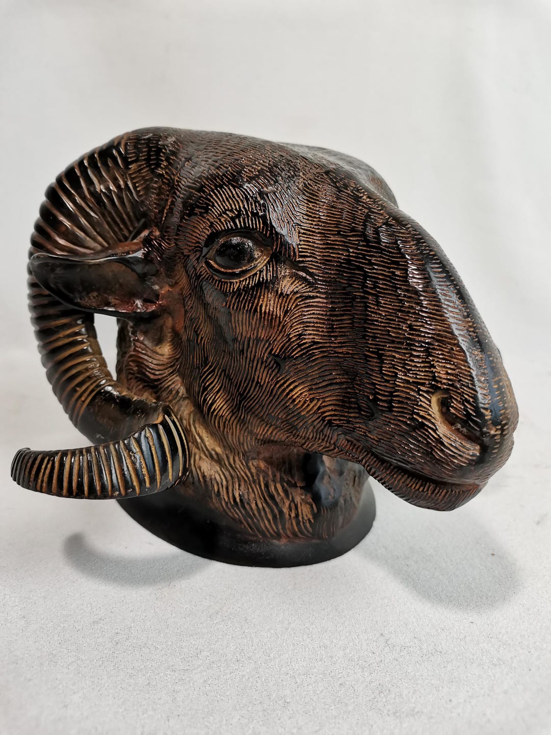 Antique Bronze Ram Head 1920s Antique Bronze Statue Ram Sheep Antique ...