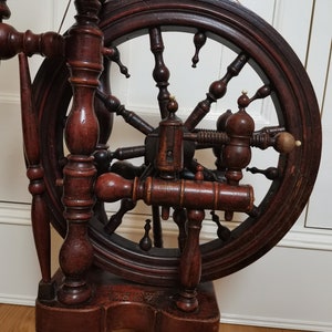 Antique Spinning Wheel Made of Wood With Bone Decoration and ...