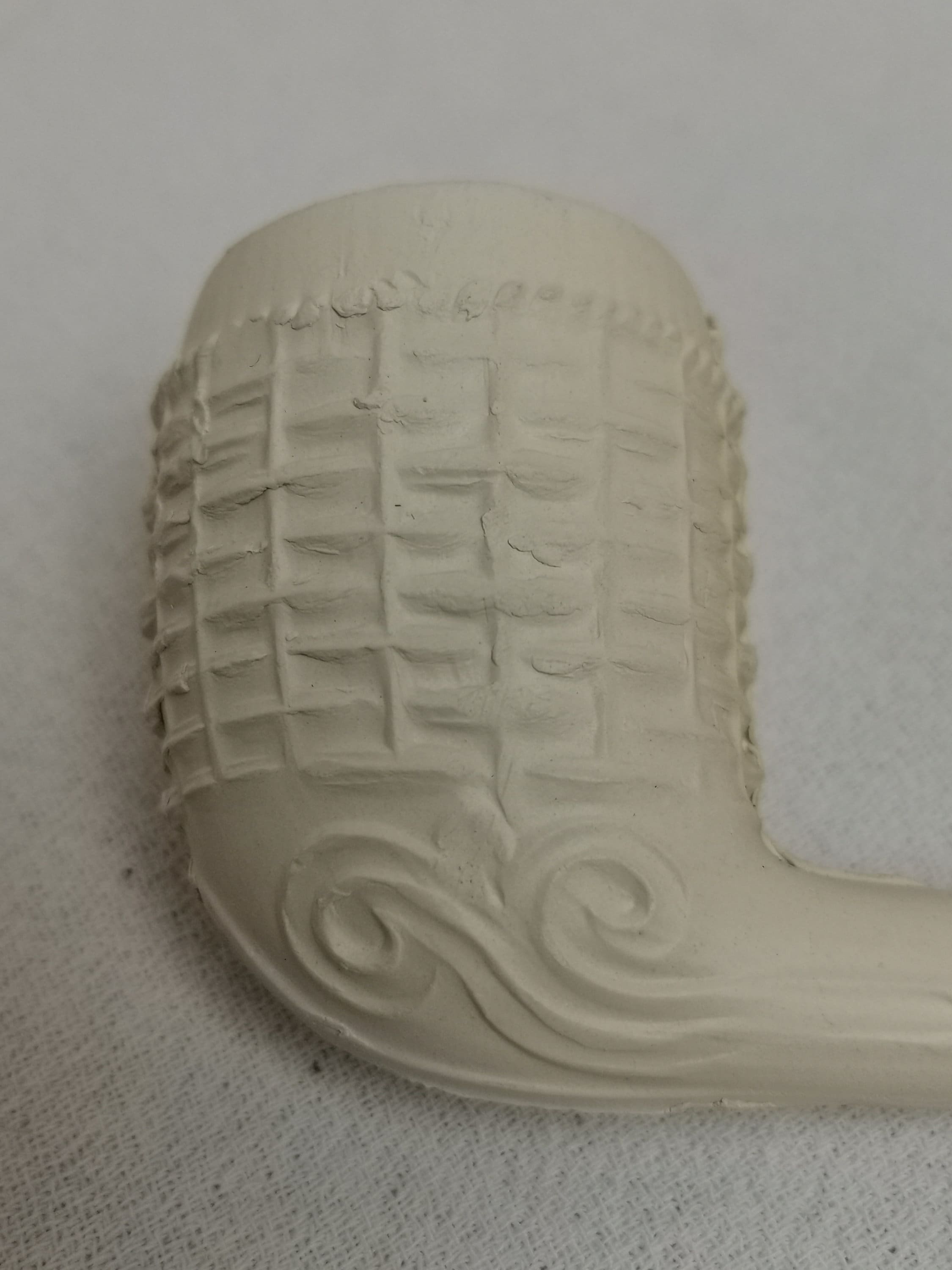 Antique Set of 3 Decorated Clay Pipes With Flowers Wickerwork and ...