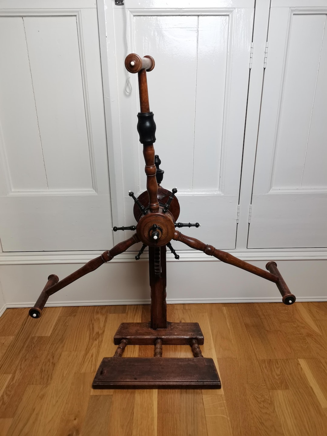 Antique Wool Mill With Counting Mechanism Brake Bone Knobs Wood Turning ...
